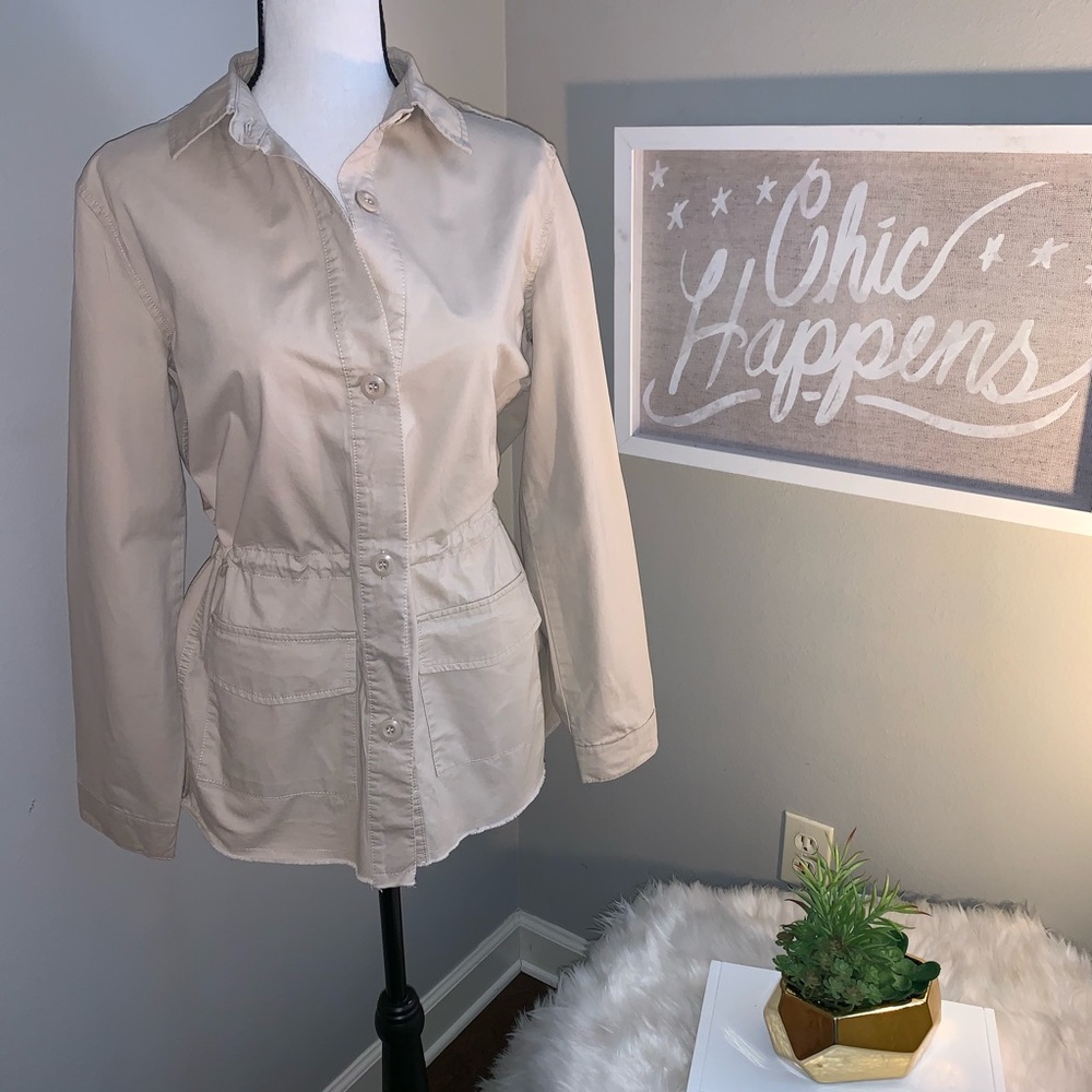 Love Tree Embroidered Utility Style Jacket - Gem